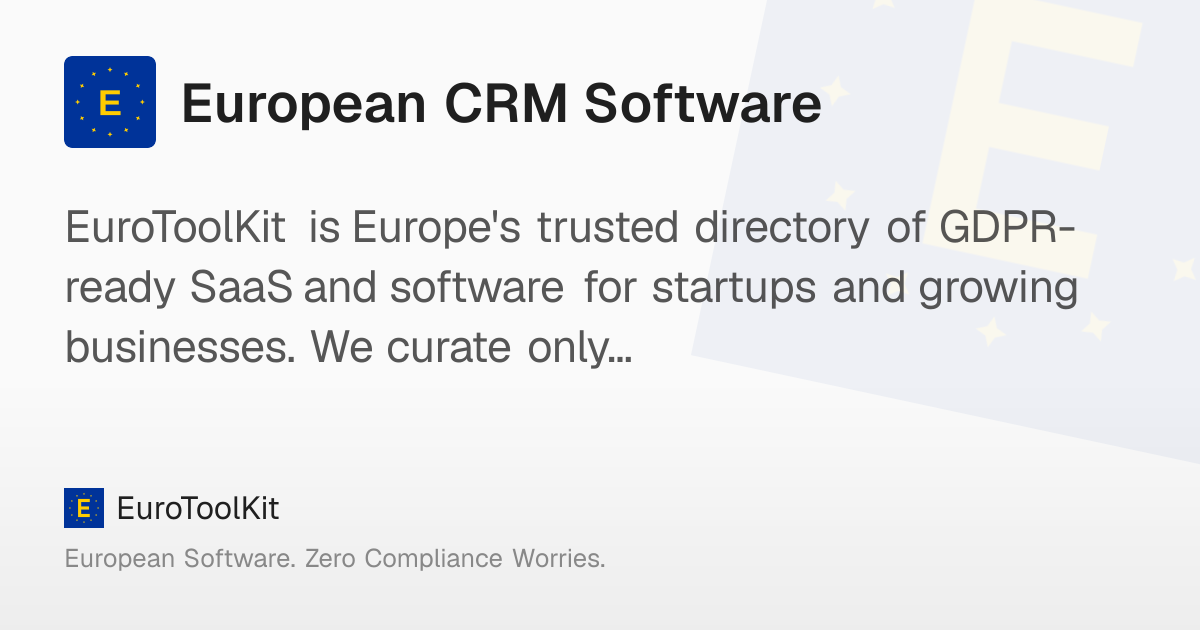 European CRM Software – EuroToolKit